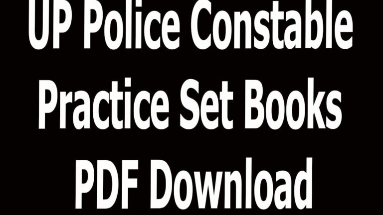 UP Police Constable Practice Set Book PDF Download