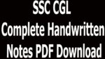 SSC CGL Complete Handwritten Notes PDF Download